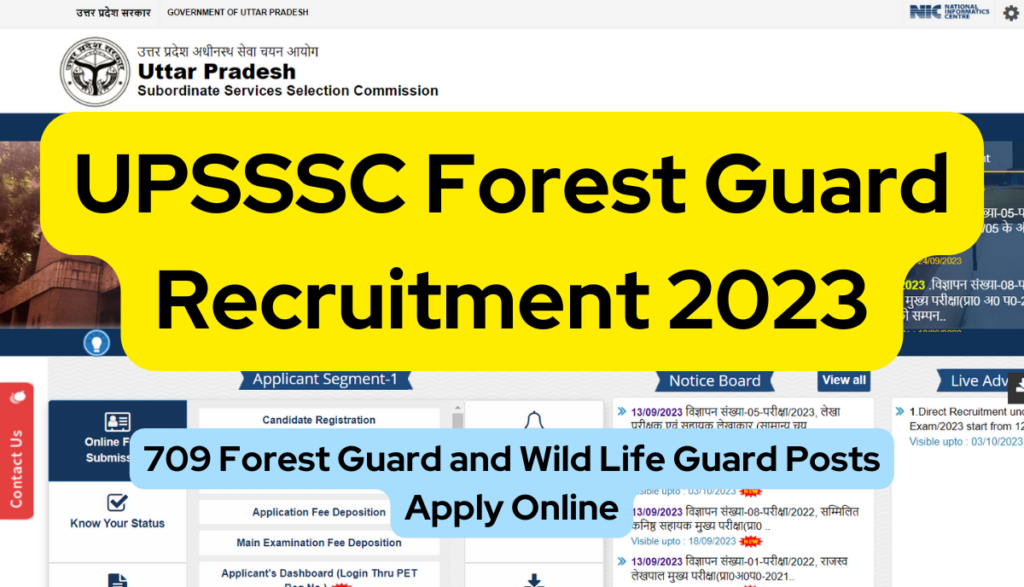 UPSSSC Forest Guard Recruitment 2023: 709 Forest Guard and Wild Life ...